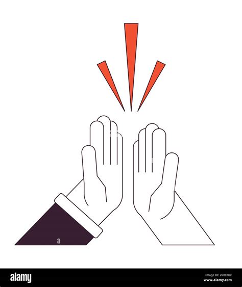 Teamwork Hands Flat Line Concept Vector Spot Illustration Stock Vector Image And Art Alamy