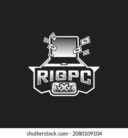 Vector Computer Gaming Logo Design Stock Vector Royalty Free