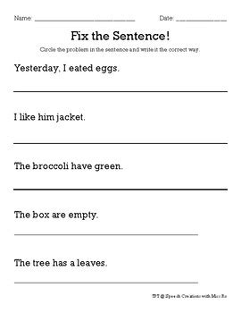 Fix The Sentence Free Simple Syntax Correction Tpt
