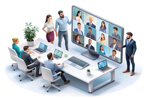 3d Ai Powered Remote Collaboration Concept As A Candid Capture Of A Team Engaging In Remote