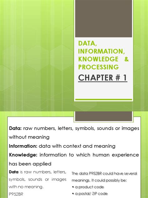Chapter 1 Data Information Knowledge And Processing Pdf Data Information