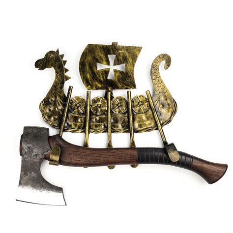 Viking Axe Wall Mount Drakkar Axe Holder Axe Steel Hanger Axe Wall