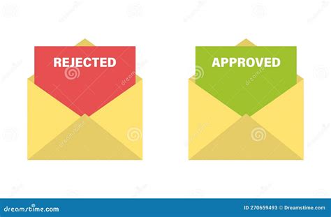 Approved And Rejected Email Message Good And Bad Message Stock Vector
