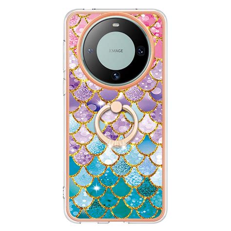 For Huawei Mate 60 Pro Electroplating IMD TPU Phone Case With Ring Colorful Scales Alexnld Com