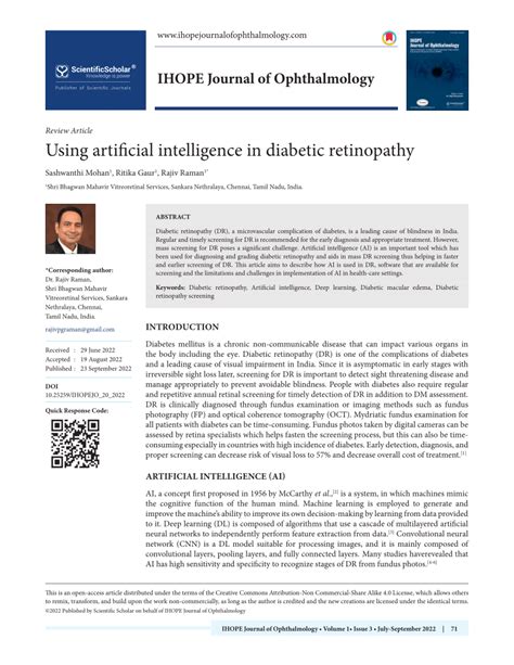 Download Pdf Using Artificial Intelligence In Diabetic Retinopathy