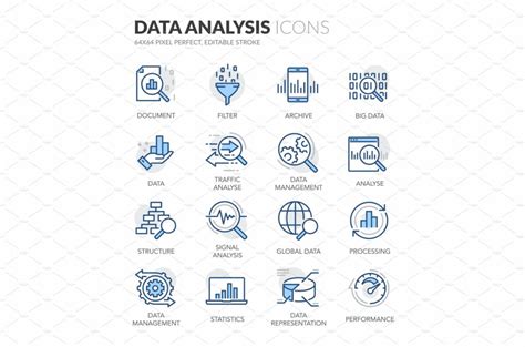Line Data Analysis Icons Masterbundles