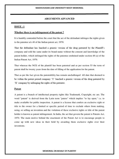 Arguement Advance Pdf Patent Glossary Of Patent Law Terms