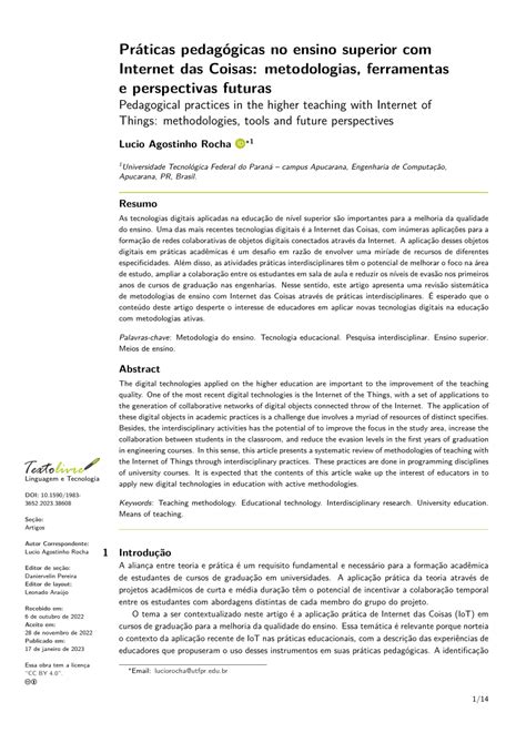 Pdf Pedagogical Practices In The Higher Teaching With Internet Of