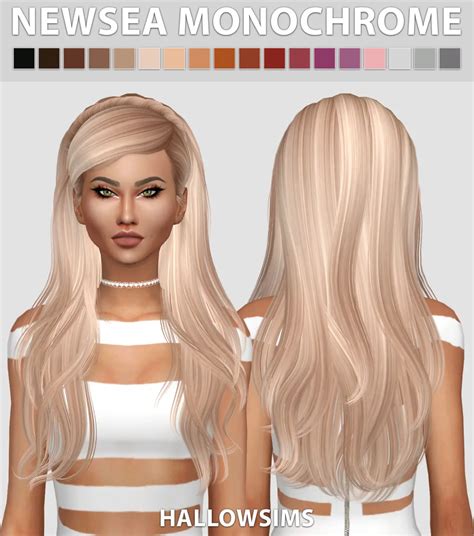 Sims 4 Hairs Hallow Sims Newsea S Monochrome Hair Retextured