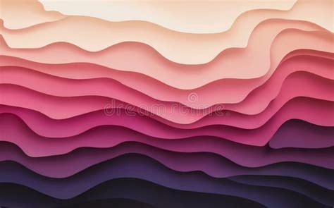 Abstract Wavy Layers In Pink Pastel Peach And Purple Colors Stock Illustration Illustration