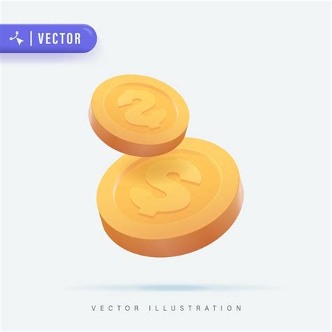 Premium Vector 3d Realistic Coin Vector Illustration 3d Gold Coin