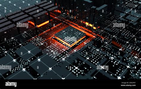 Abstract Central Computer Processors Concept 3d Illustration Stock