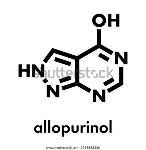 Allopurinol Gout Drug Molecule Skeletal Formula Stock Vector Royalty