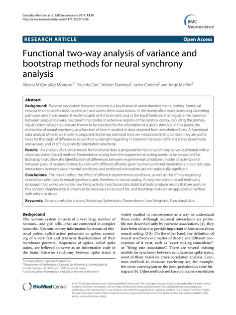 pdf functional two way analysis of variance and bootstrap methods for