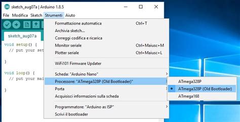 Aggiornare Bootloader ATmega328P Nano Con Arduino Uno E Connettore ISP