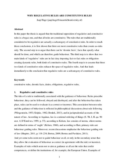 Pdf Why Regulative Rules Are Constitutive Rules