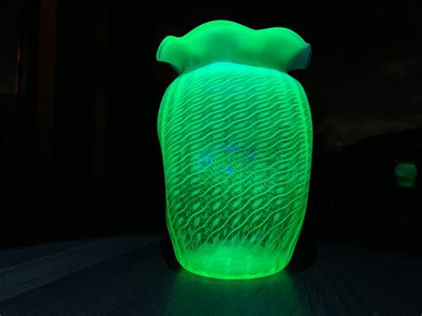John Walsh Vaseline Or Uranium Glass Vase C1890