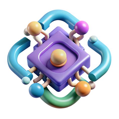 Abstract 3d Render Colorful Interconnected Shapes 55925022 Png