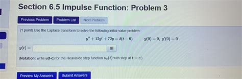 solved section 6 5 impulse function problem 3 previous