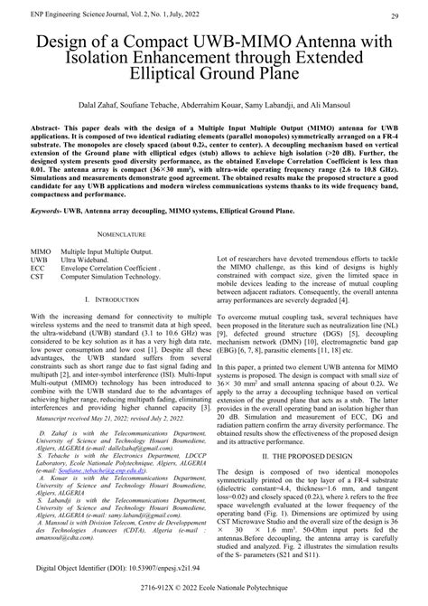 Pdf Design Of A Compact Uwb Mimo Antenna With Isolation Enhancement