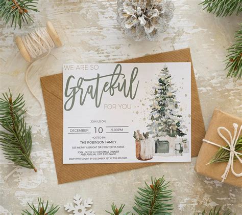 Editable Christmas Appreciation Party Invitation Brunch Lunch Dinner