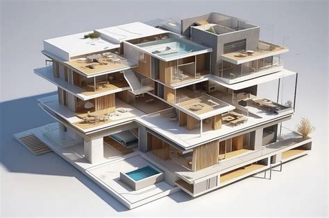 Premium Photo 3d Architecture Exploded Diagramshow An Elements Of