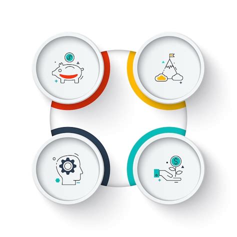 Premium Vector Circle Elements Of Cycle Diagram With 4 Steps Options Parts Or Processes