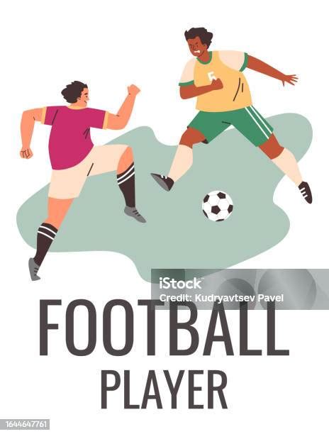 필드에서 축구를 하는 남자들 흰색 배경에 고립된 평면 벡터 그림 Championship에 대한 스톡 벡터 아트 및 기타 이미지 Championship 건강한 생활방식