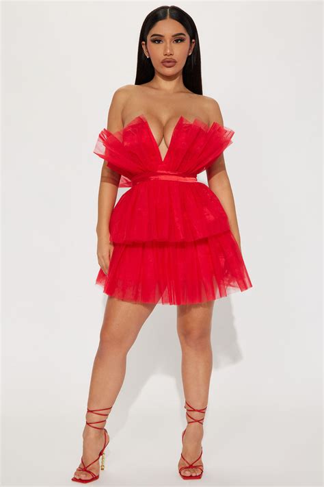 Tulle Much Mini Dress Red Fashion Nova Dresses Fashion Nova