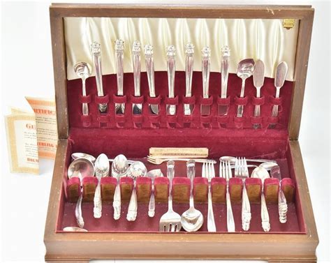 Holmes And Edwards Danish Princess Sterling Inlaid Silverware Set