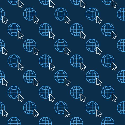 Mouse Cursor On Globe Vector Blue Line Seamless Pattern 22821347 Vector
