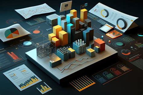 Big Data Analytics Report Infographic With Graph And Chart On Abstract Background Stock