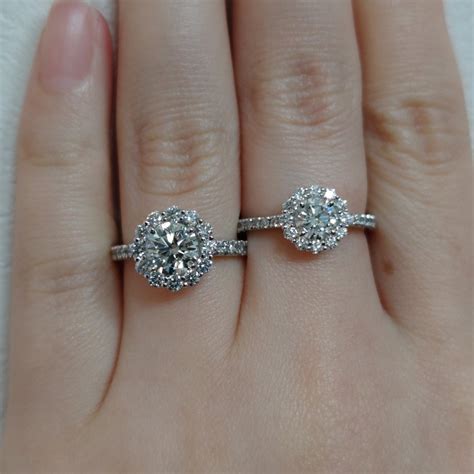 1カラットと05カラットリングの大きさ比較 ダイヤモンド輸入卸販売 レハイム 大阪心斎橋店･京都河原町店