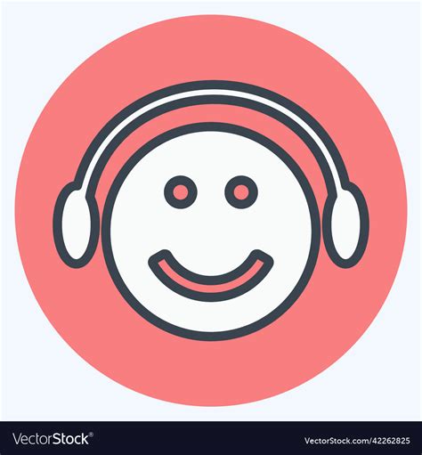 Icon Emoticon Music Player Suitable For Emoticon Vector Image