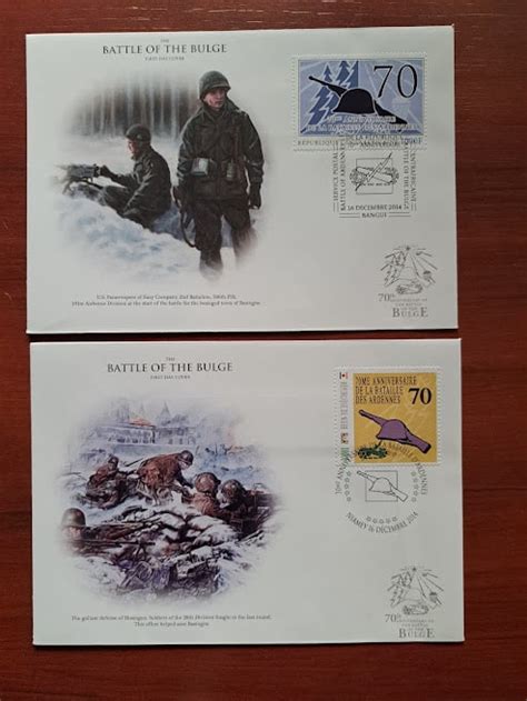 Uganda Niger Rep Centrafricain St Vincent 4 FDC Battle Of The Bulge