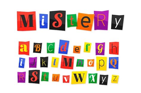 종이 스타일 몸값 메모 편지 모음 무료 벡터