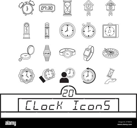 Set Of Different Clock Icons Vector Stock Vector Image And Art Alamy