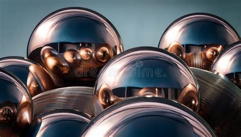 Overlapping Spheres And Cylinders With Metallic Reflections Stock Illustration Illustration Of