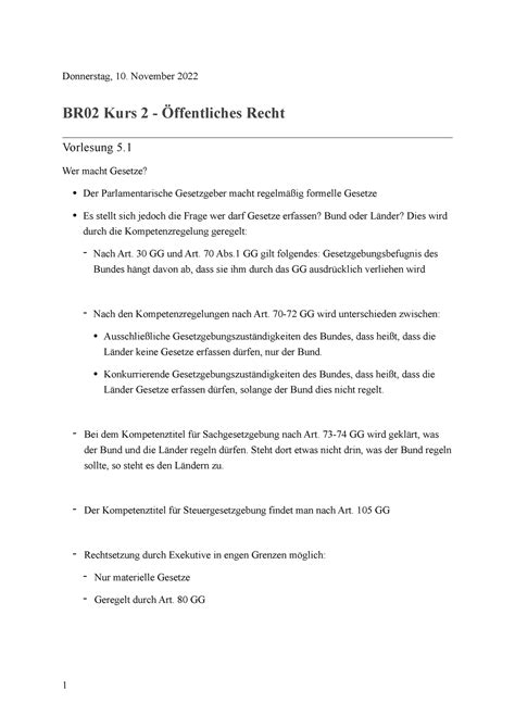 Vorlesung PDF BR Kurs Kapitel Zusammenfassung Donnerstag November BR