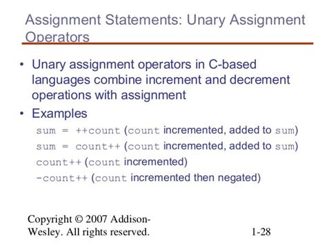 7 Expressions And Assignment Statements