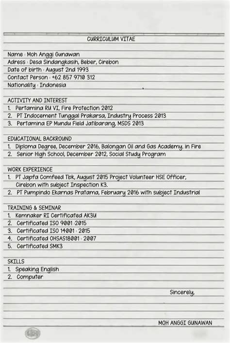 Contoh Daftar Riwayat Hidup Tulis Tangan Dan Tipsnya