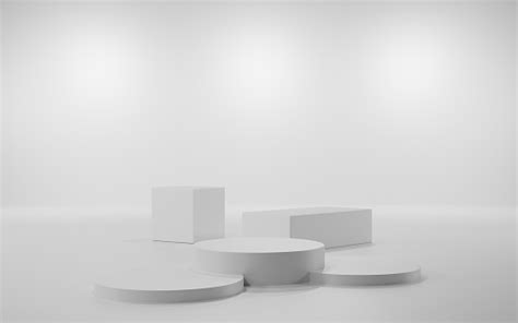흰색 회색 스튜디오에서 미니멀 한 연단의 추상 배경 3d 렌더링 및 제품 디스플레이 조명 0명에 대한 스톡 사진 및 기타 이미지