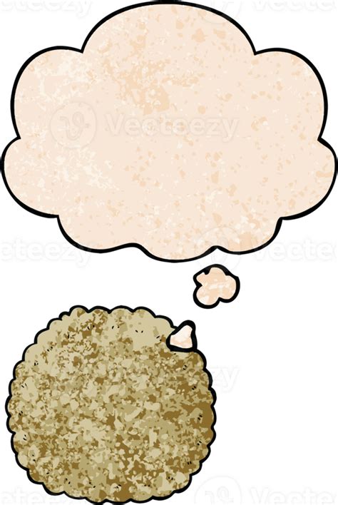 Dibujos Animados Galleta Con Pensamiento Burbuja En Grunge Textura