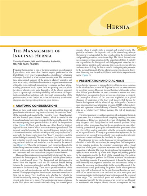 Groin Hernia Anatomy And Management Pdf Science And Mathematics