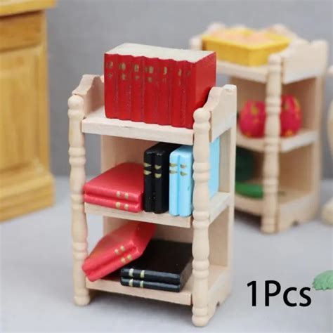 BIBLIOTHÈQUE MINIATURE À 3 niveaux 1 12 étagère de rangement en bois