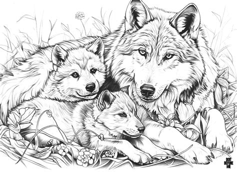 Wolf Realistic Coloring Pages