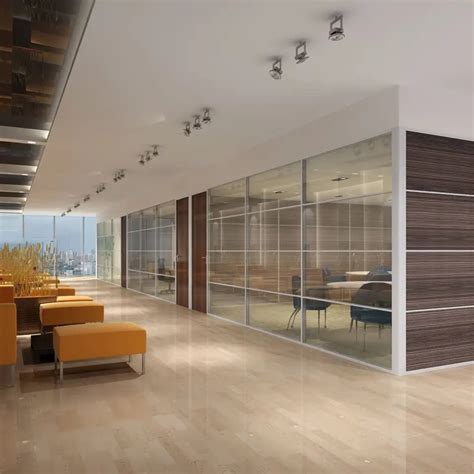 Modular Tempered Glass Wall Panel System Office Partition Diviison Wall