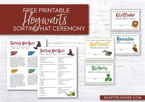 Free Hogwarts Sorting Hat Ceremony — Krafty Planner