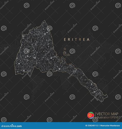 eritrea map abstract geometric mesh polygonal light concept stock vector illustration of