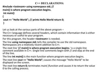C Unit Ppt Which Contains The Introduction And Basic O C With